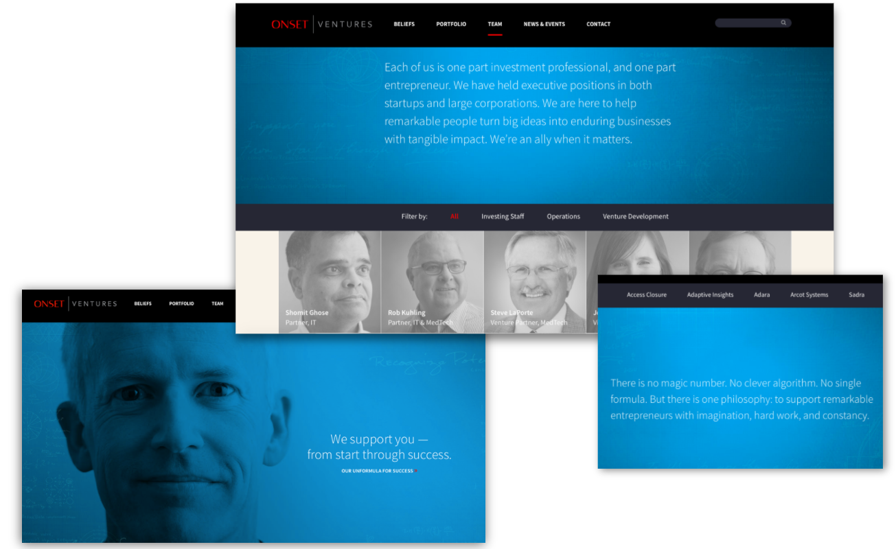 ONSET Ventures: Rebrand | Wenner Exius | Creative Director